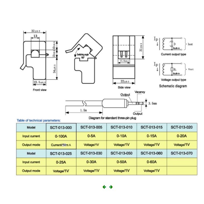 Jual 30A SCT-013-030 Non-invasive AC Current Sensor Arus Clamp ...