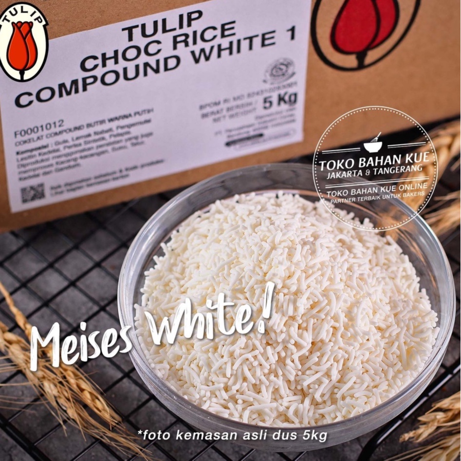 Jual Tulip Meises Chocorice White 1kg Cokelat Topping Meses Ceres Mesis ...