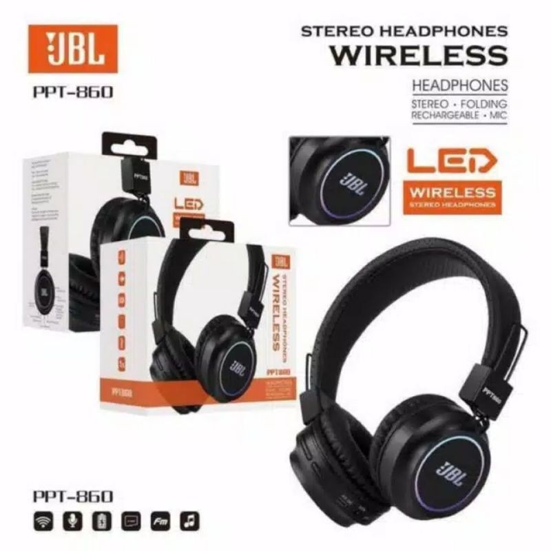 Jual GG-HEADSET BLUETOOTH LED PPT 860 HEADPHONE BLUETOOTH KABEL ...