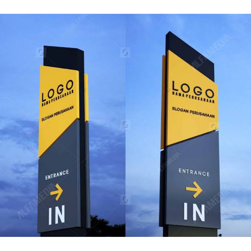 Jual CUSTOM PYLON TOTEM SIGNAGE TOWER NEON BOX CUSTOM | Shopee Indonesia