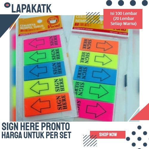 Jual Sticky Note SIGN HERE PRONTO (PER SET) cxxxx | Shopee Indonesia