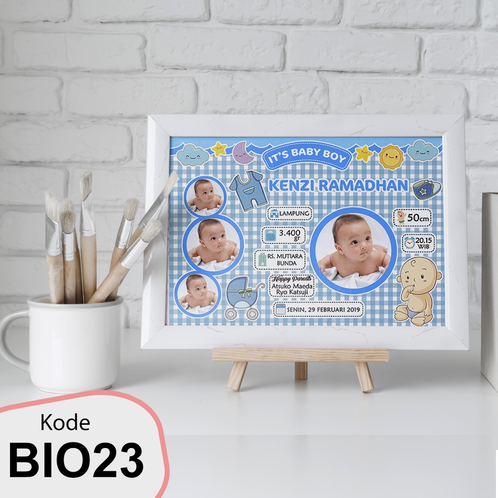 Jual BABY BORN BIO BABY CETAK BIODATA BAYI CUSTOM BINGKAI MDF BABY BIO ...