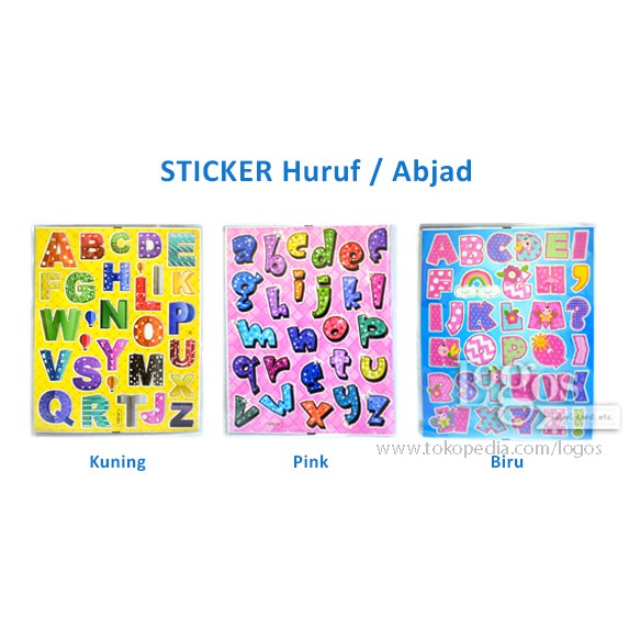 Jual Sticker Huruf Abjad Alphabet Stiker belajar Anak TK PAUD ...