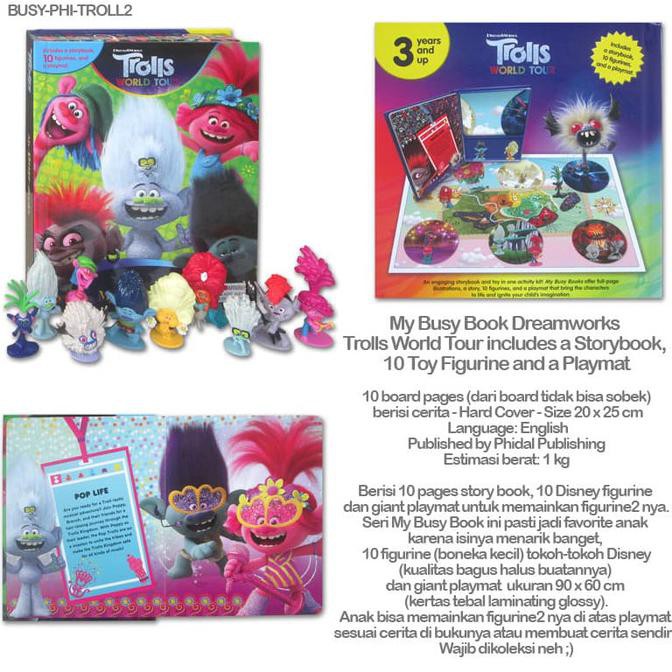 Jual My Busy Book Dreamworks Trolls World Tour Includes A Storybook ...