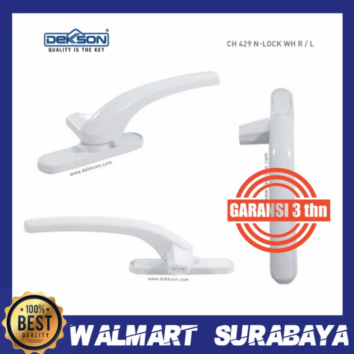 Jual Handle Jendela/Rambuncis dekkson CH 429 NON-LOCK R/L WH | Shopee ...