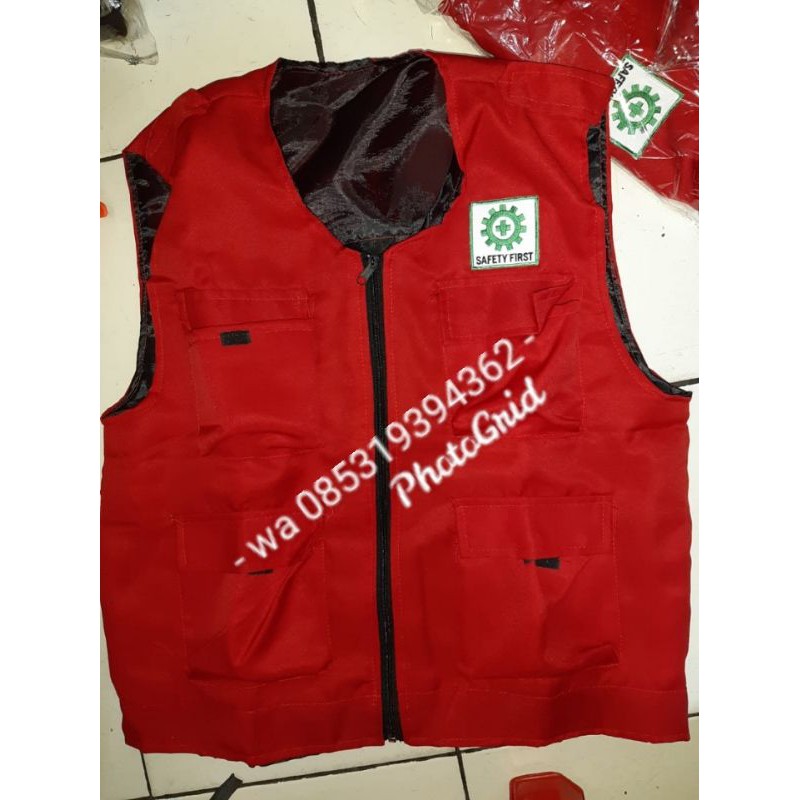 Jual rompi safety#rompi k3 merah | Shopee Indonesia