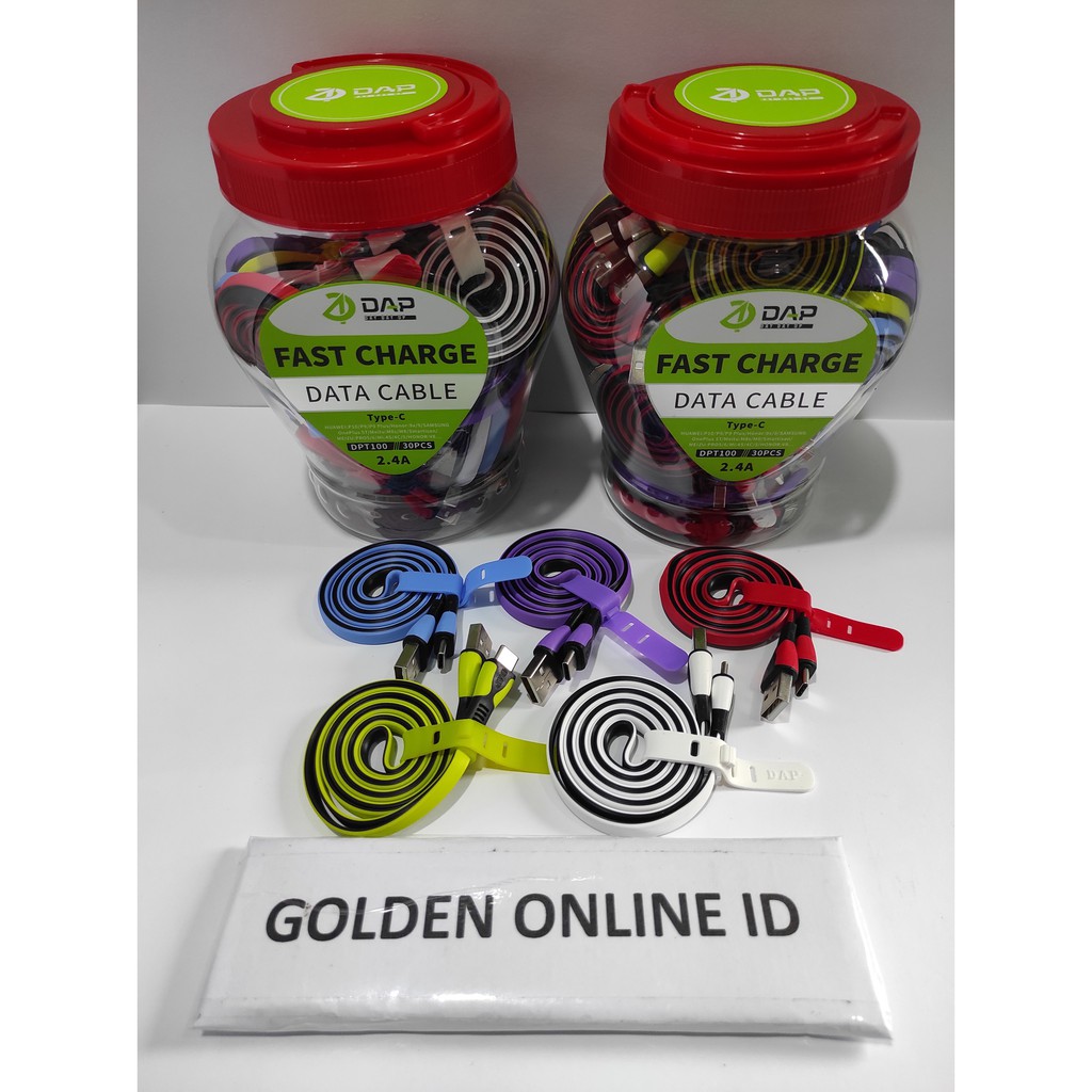Jual Kabel Data TYPE C DAP DPT100 - ISI 30 - Kabel Tipe C 2.4A 100cm ...