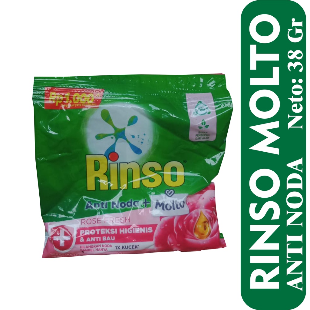 Jual RINSO ANTI NODA/ SABUN CUCI/ RINSO BUBUK/ DETERGEN BUBUK 38GR/1 ...
