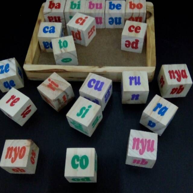 Jual mainan edukasi anak- balok suku kata | Shopee Indonesia