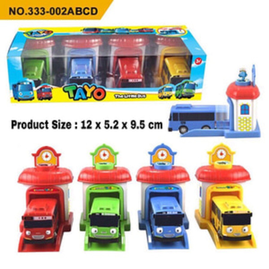 Jual MOBIL TAYO GARASI 4 PCS PELONTAR THE LITTLE BUS TAYO GARAGE ...