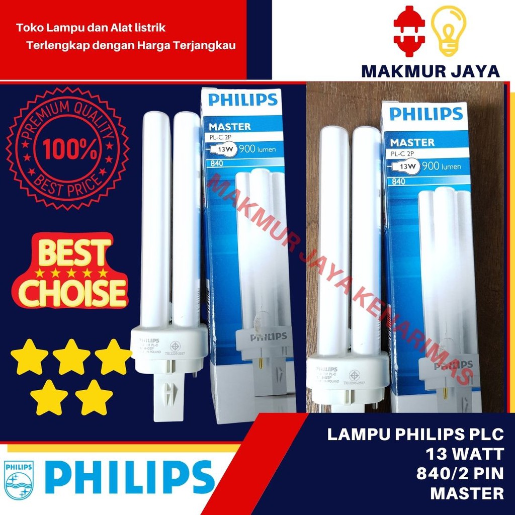 Jual PLC 13W 840 Philips Master/lampu PLC philips 2 pin 13W murah 840 murah | Shopee Indonesia