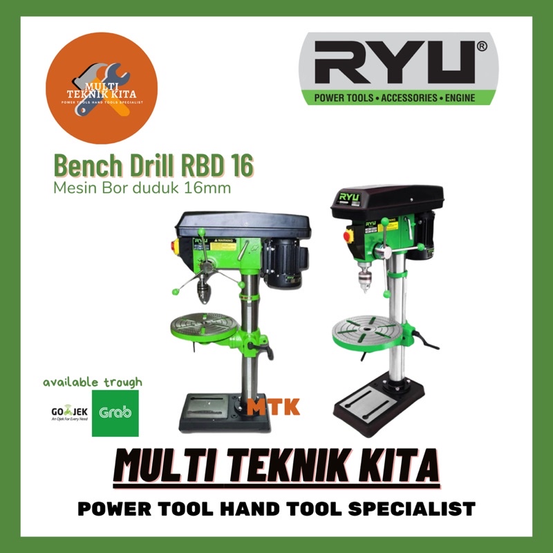 Jual RYU TEKIRO Mesin Bor duduk 16mm RBD16 Bench Drill Press RBD 16 ...