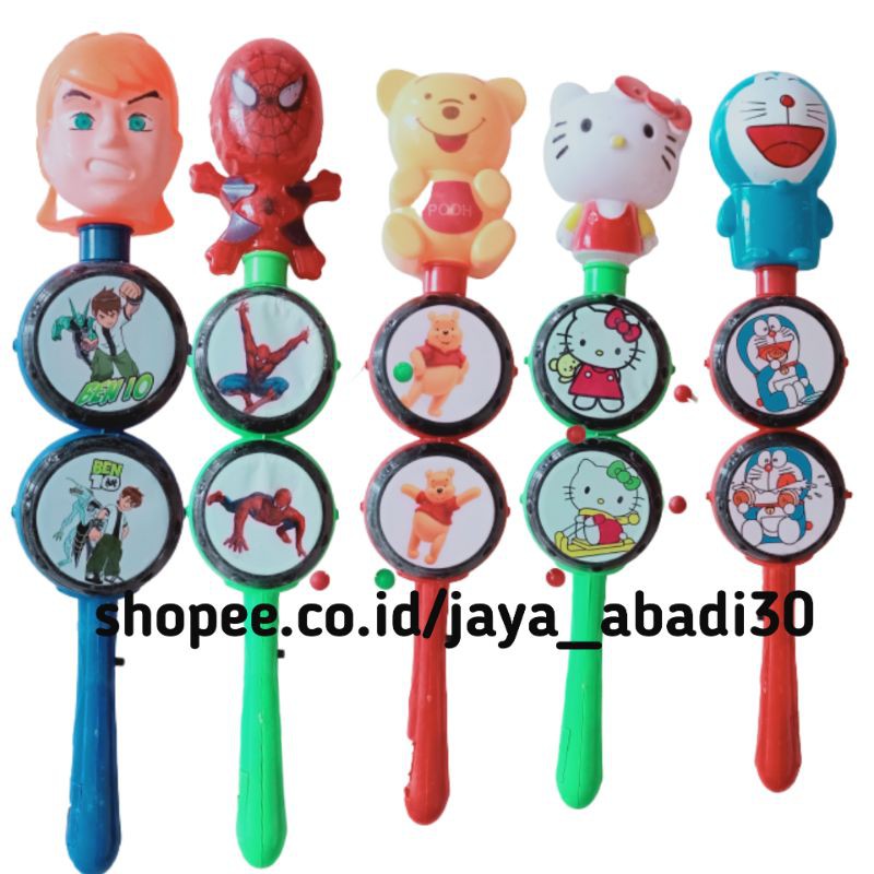Jual Mainan Rebana Karakter 4 sisi Jadul tapi Lucu dan Asik aja (SALE ...