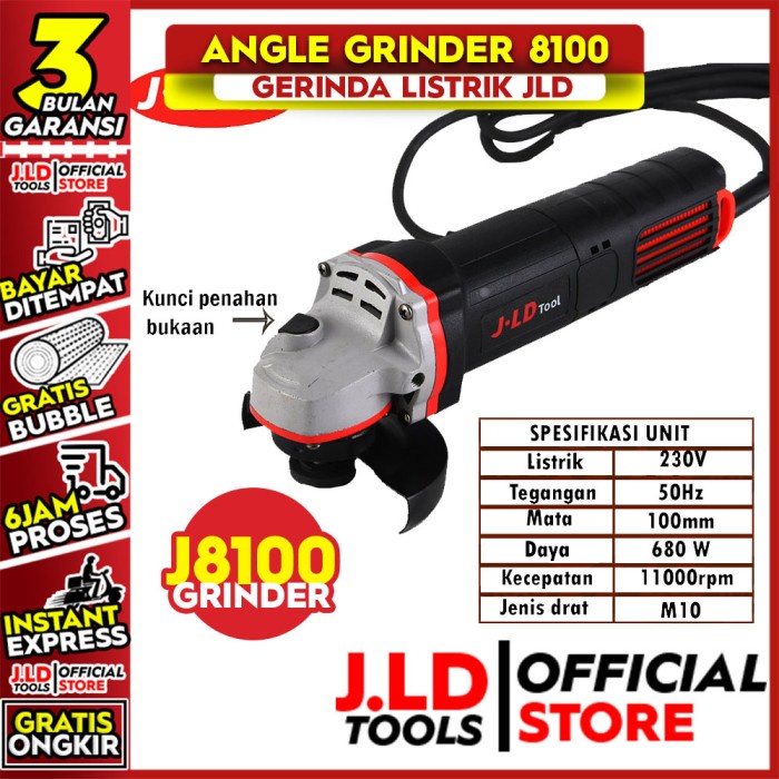 Jual Mesin Gerinda Listrik J8100 // Angle Grinder J8100 by JLD Tools | Shopee Indonesia