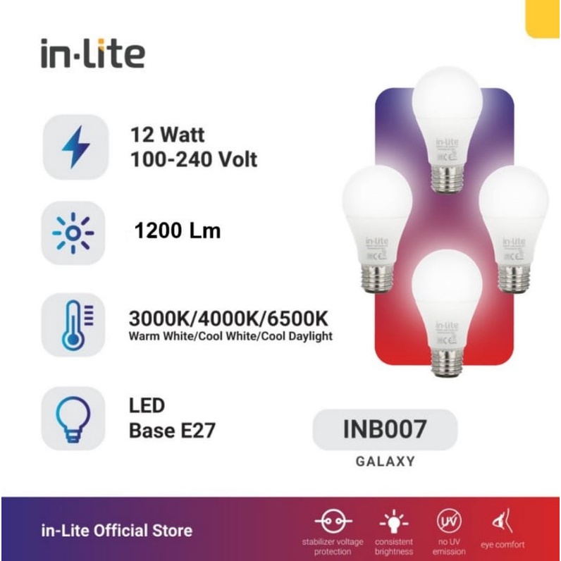Jual Lampu LED Inlite 12 watt INB007 InLite BELI 3 GRATIS 1 | Shopee ...