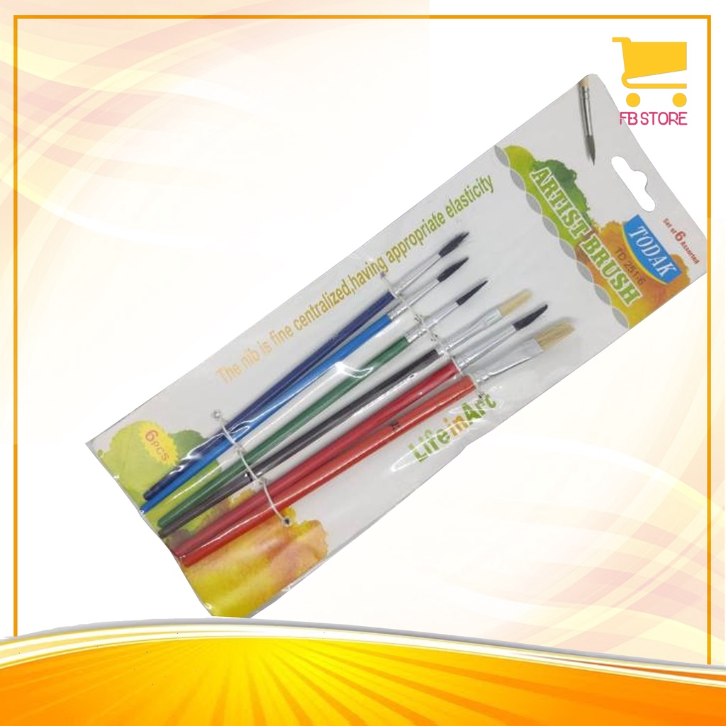 Jual Kuas Lukis / Artist Brush / Painting Brush TODAK TD 251-6 Per Set ...