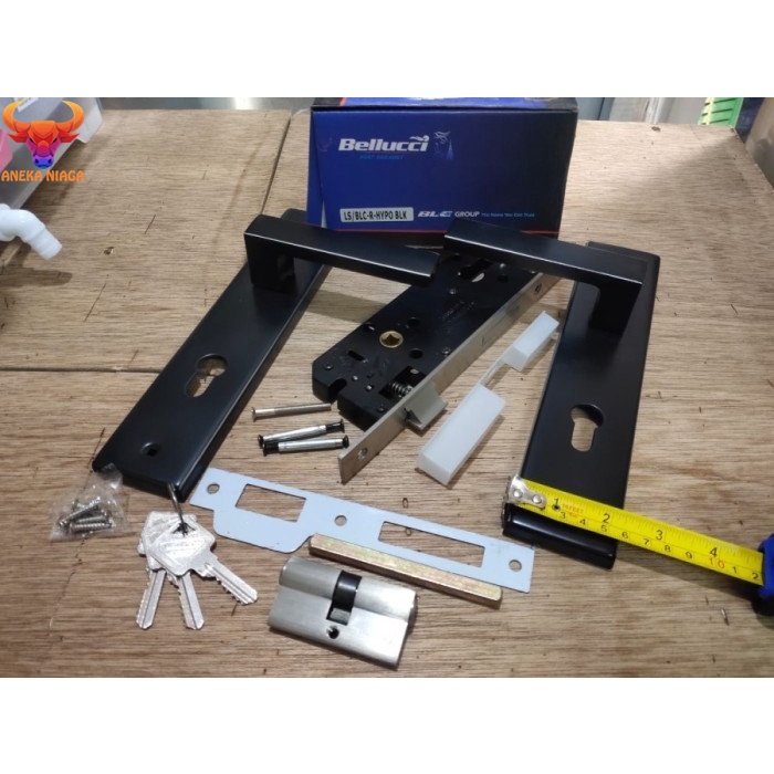 Jual aneka-Kunci Pintu Besar Set BELLUCCI R-HYPO Black BLC Handle Body ...