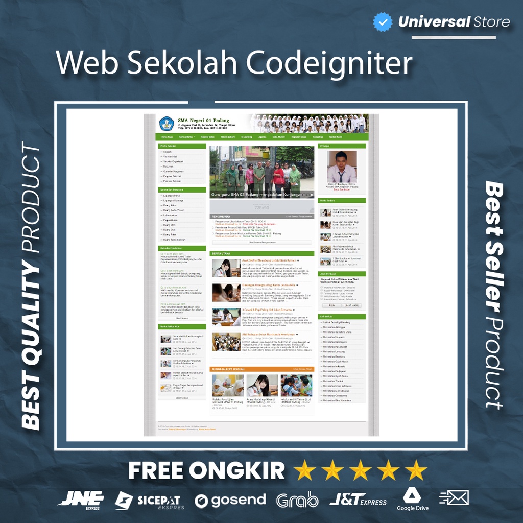 Jual Aplikasi Website Sekolah Codeigniter Responsive Theme SD SMP SMA ...