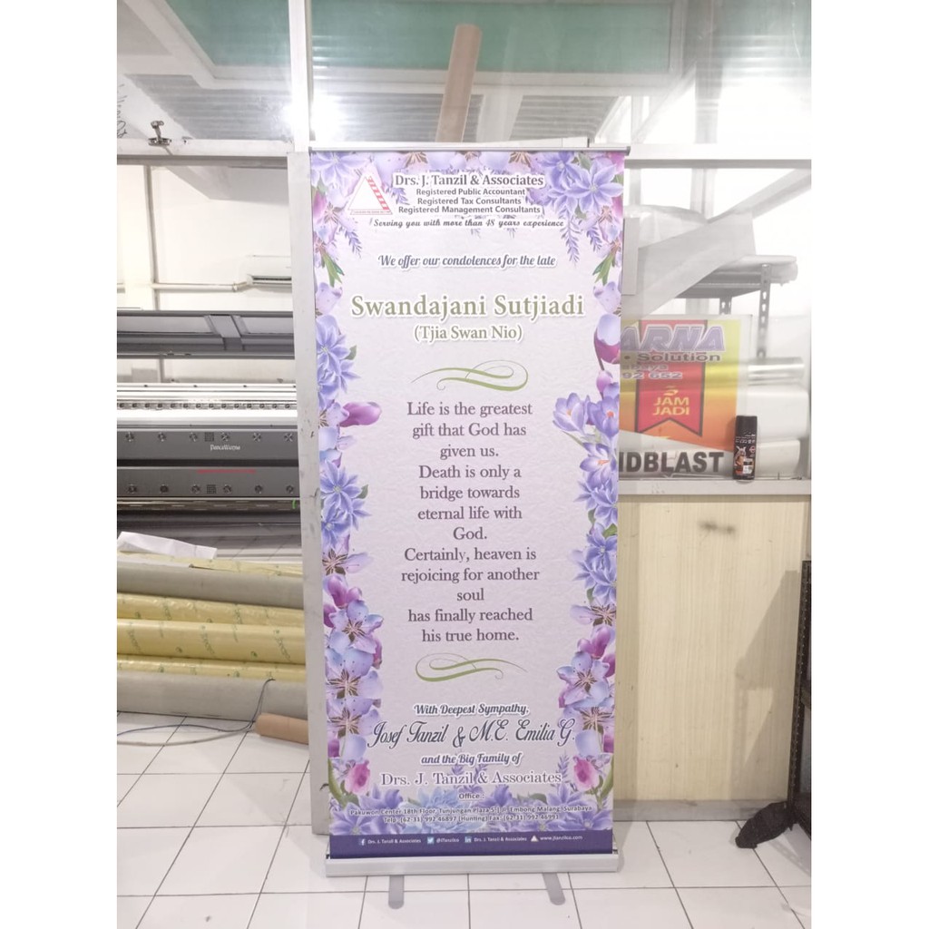 Jual Roll Banner Bela Sungkawa Duka Cita Praktis Mudah DiBawa Digital ...