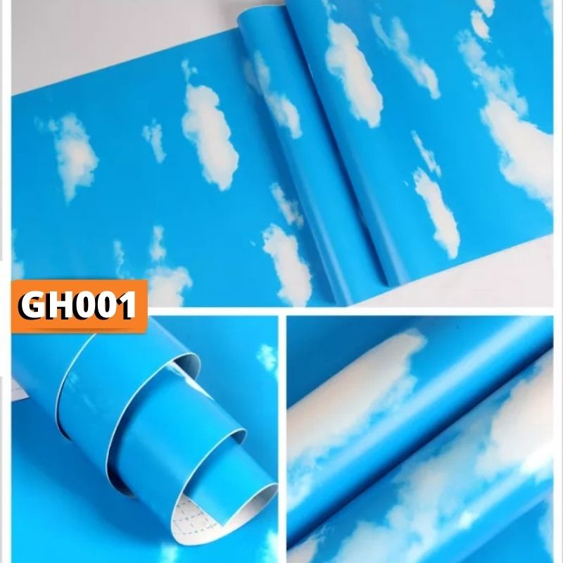 Jual Wallpaper Sticker Dinding Motif Awan Langit Plafon Biru Sky Ukuran ...