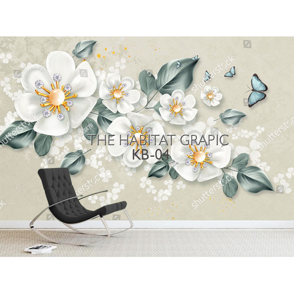 Jual BERKWALITAS HD TERBAIK!! Wallpaper Dinding Custom Bunga 3D ...