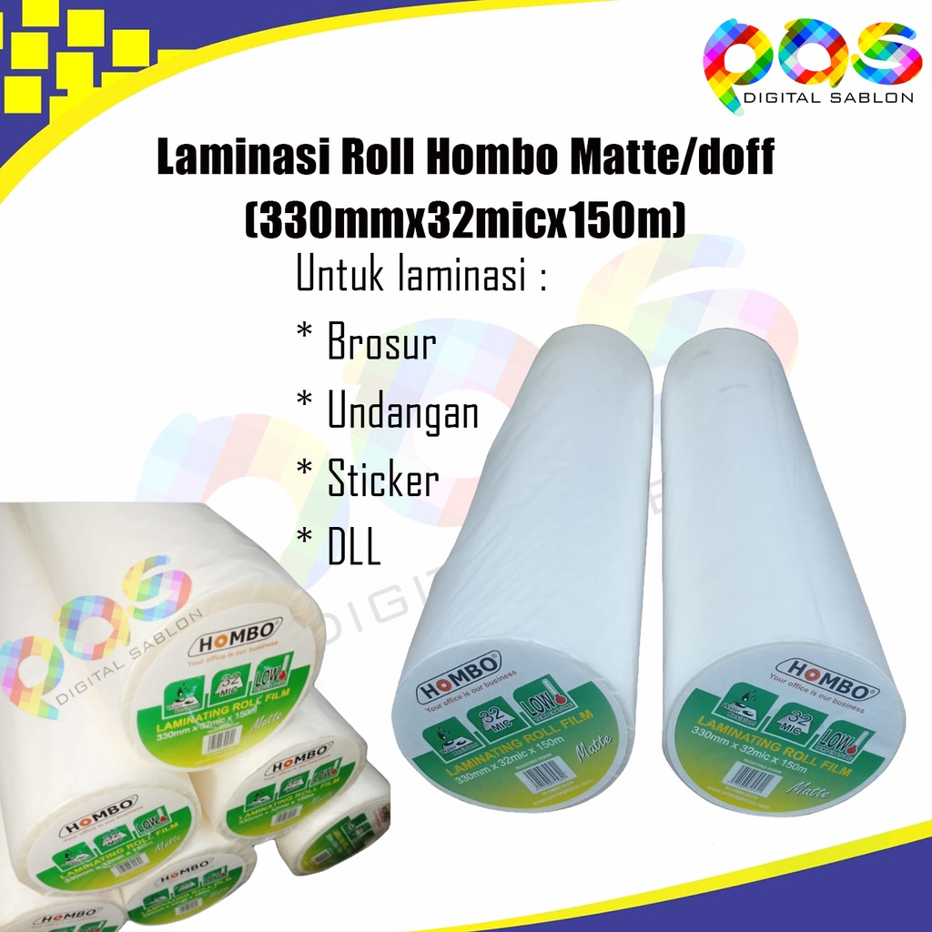 Jual Hombo Plastik Laminasi Roll Doff / Matte 330mm x 32Mic x 150m ...