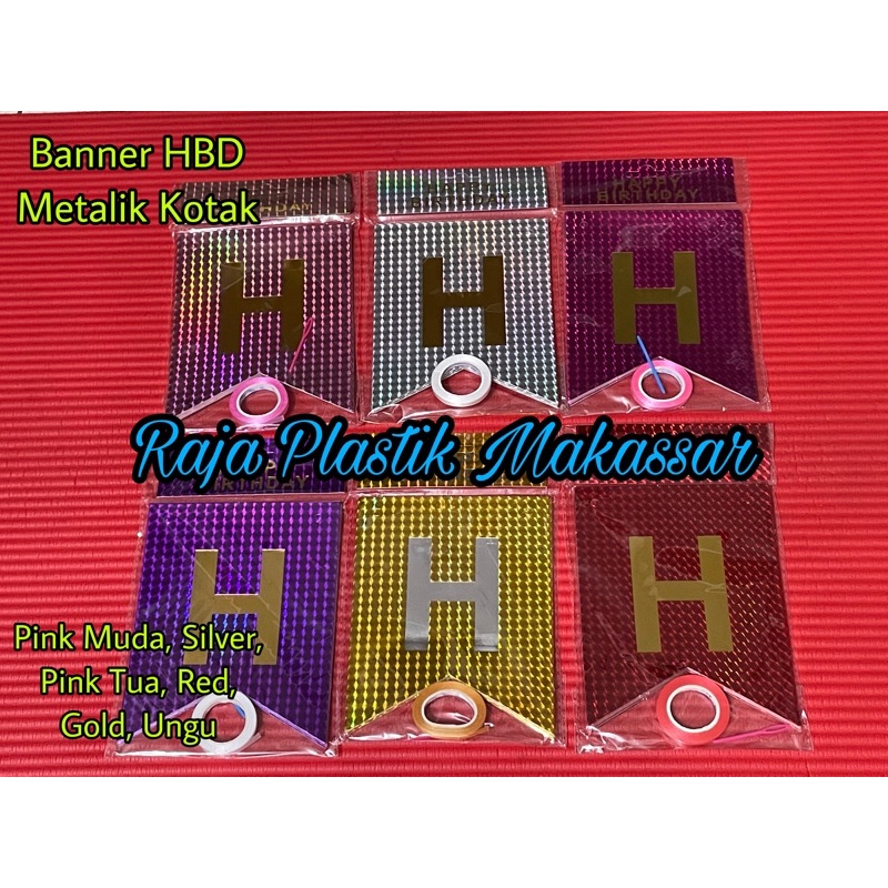 Jual Banner HBD Metalik Kotak/ Banner Happy Birthday/ Banner Ulang ...