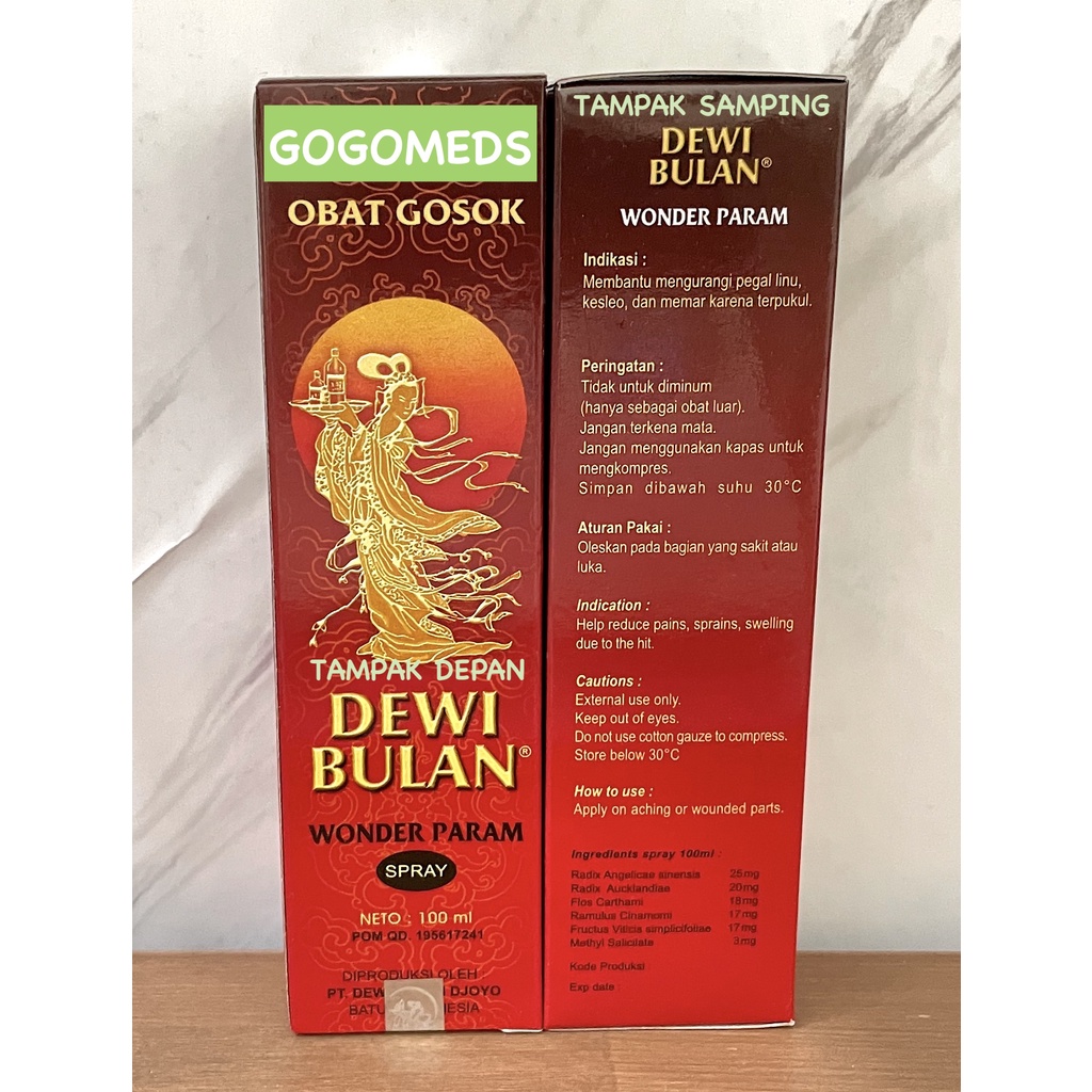 Jual OBAT GOSOK DEWI BULAN KEMASAN SPRAY ISI 100ML UNTUK MEMAR, BENGKAK ...