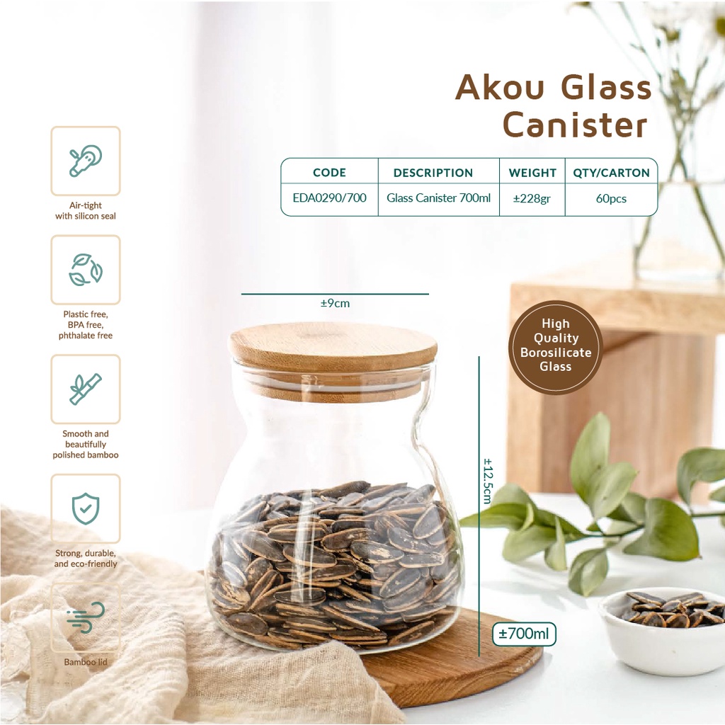 Jual Toples Kaca Bulat Aesthetic Kedap Udara Borosilicate Glass Food ...