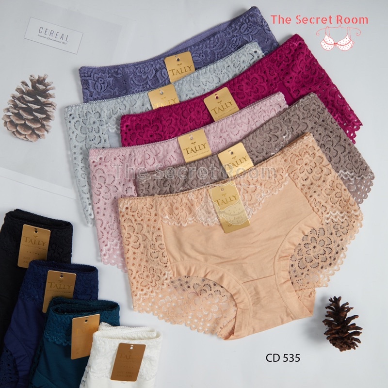 Jual TALLY CD CELANA DALAM RENDA 535 | KATUN RENDA | FREE SIZE FIT TO XL | Shopee Indonesia