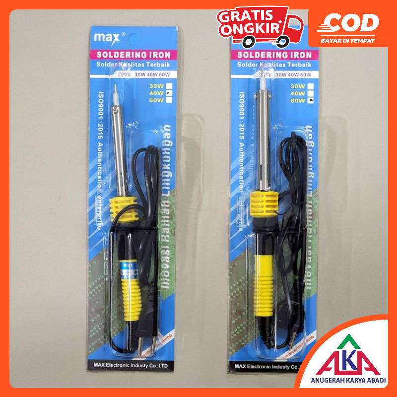 Jual SOLDER TIMAH Berkualitas MAX Soldering Iron 40W 60W MAX | Shopee ...