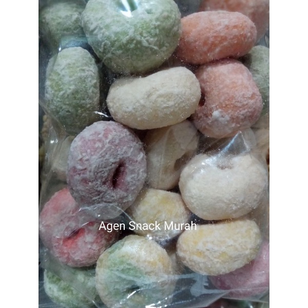 Jual Donat Pelangi 150gr/Donat Kering Donat Cincin Gabus Manis/Snack ...