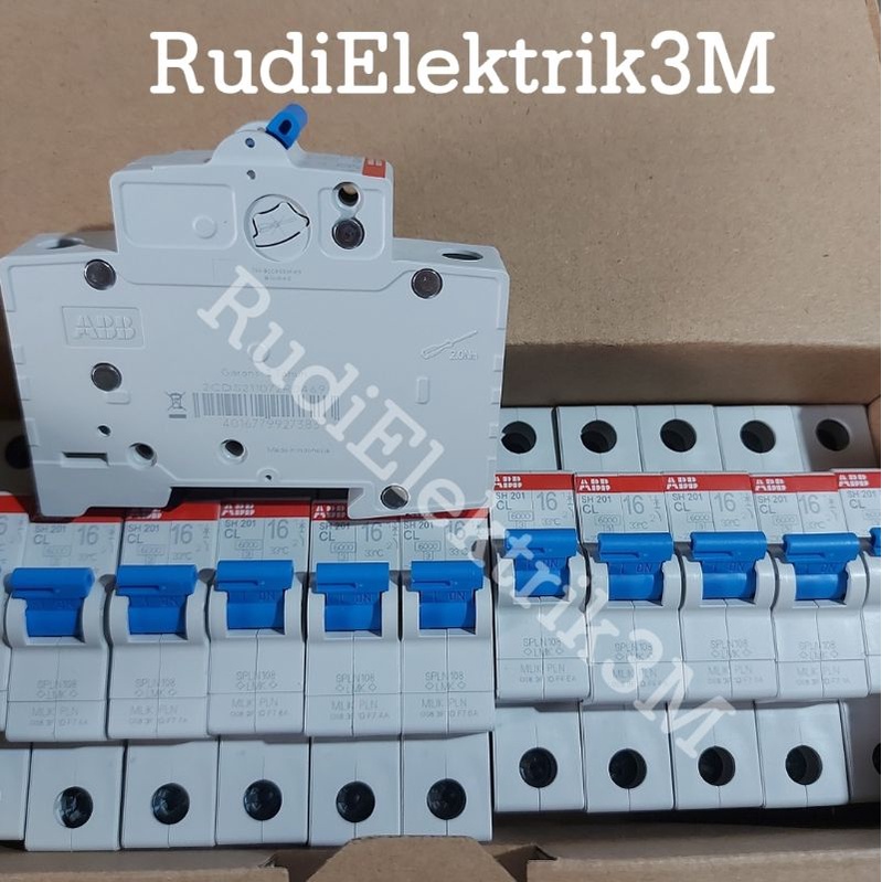 Jual MCB ABB 16A 1Phase Original PLN type SH 201 Biru | Shopee Indonesia