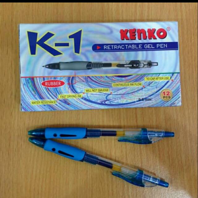 Jual 1 lusin pulpen kenko k-1 biru | Shopee Indonesia
