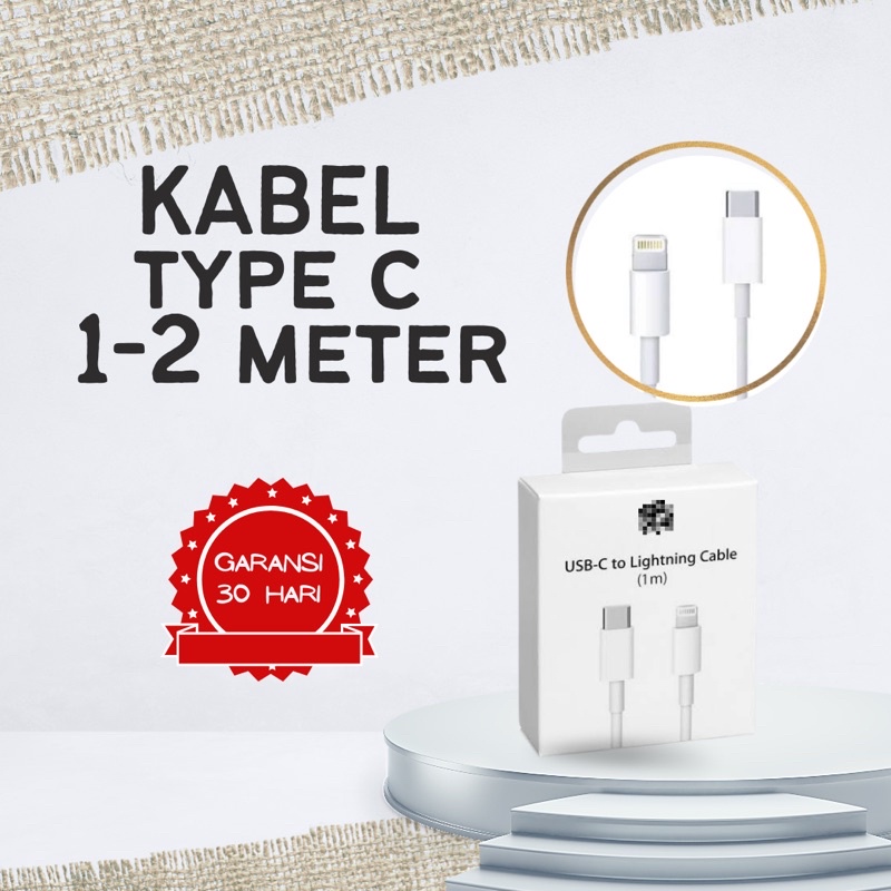 Jual Kabel Charger / Kabel Data USB Type C to Lightning BERGARANSI 1 ...