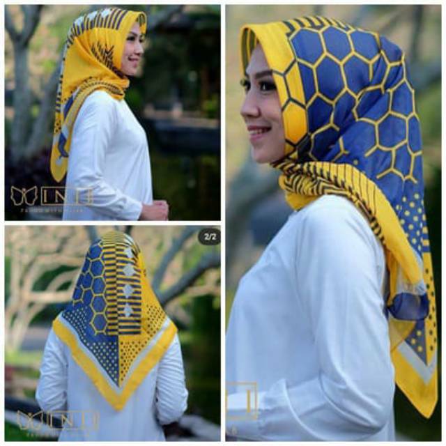 Jual HIJAB SEGI EMPAT INJI KW KUNING BIRU KERUDUNG DENAY KW VOAL ...