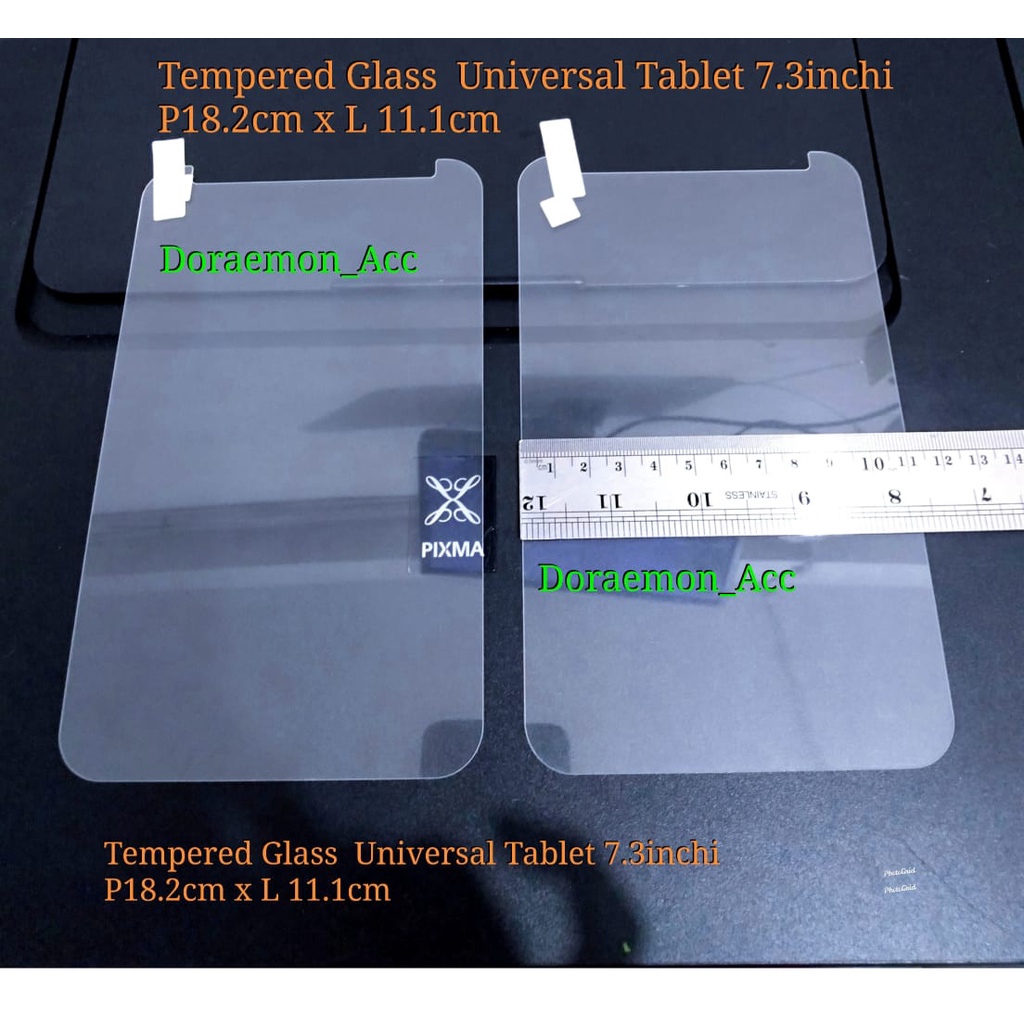 Jual Tempered Glass Clear Universal Tablet 7.3inchi P18.2cm x L11.1cm ...
