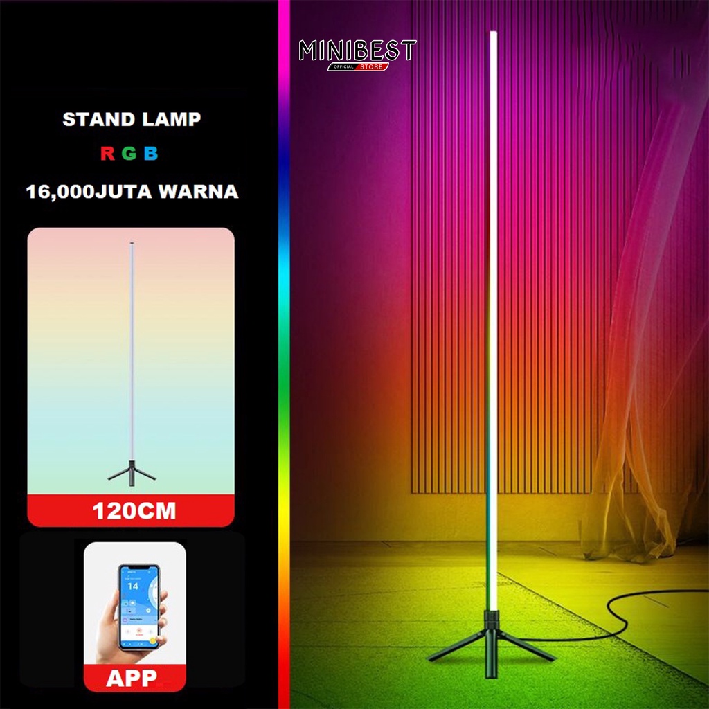 Jual MINIBEST Lampu RGB Stand Sudut Lantai Minimalis Standing Side ...