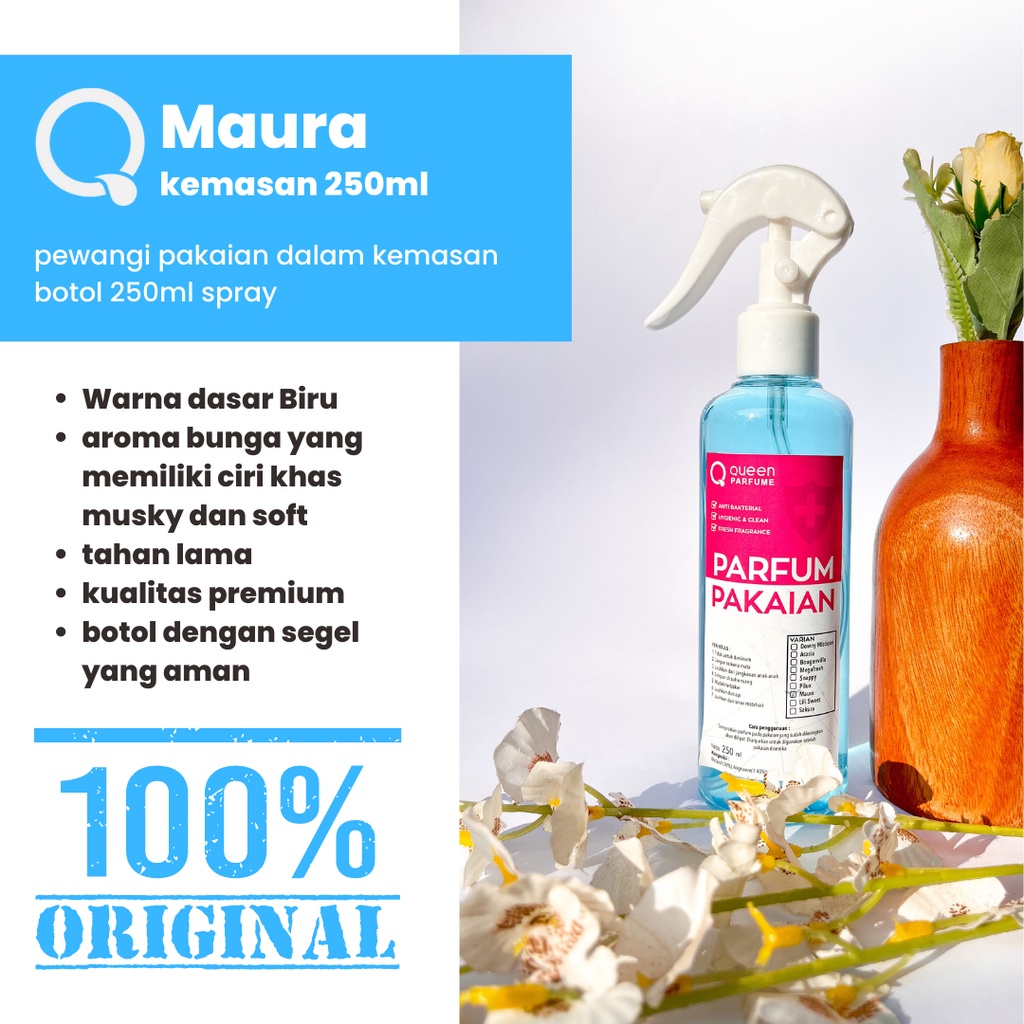 Jual Pewangi pakaian Maura kemasan 250ml botol spray parfum laundry ...