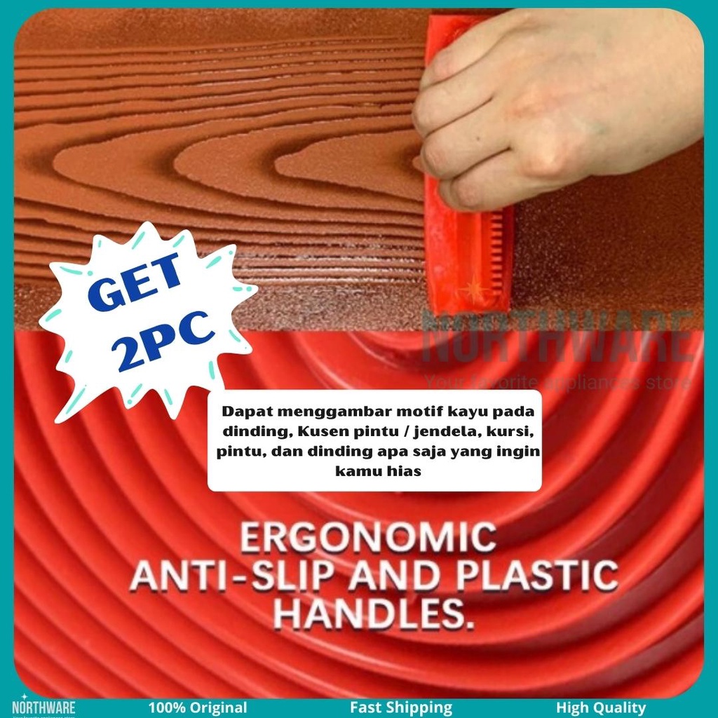 Jual Rubber Wood Grain Pattern Alat Cetak / Kuas Cat Motif Kayu bahan ...