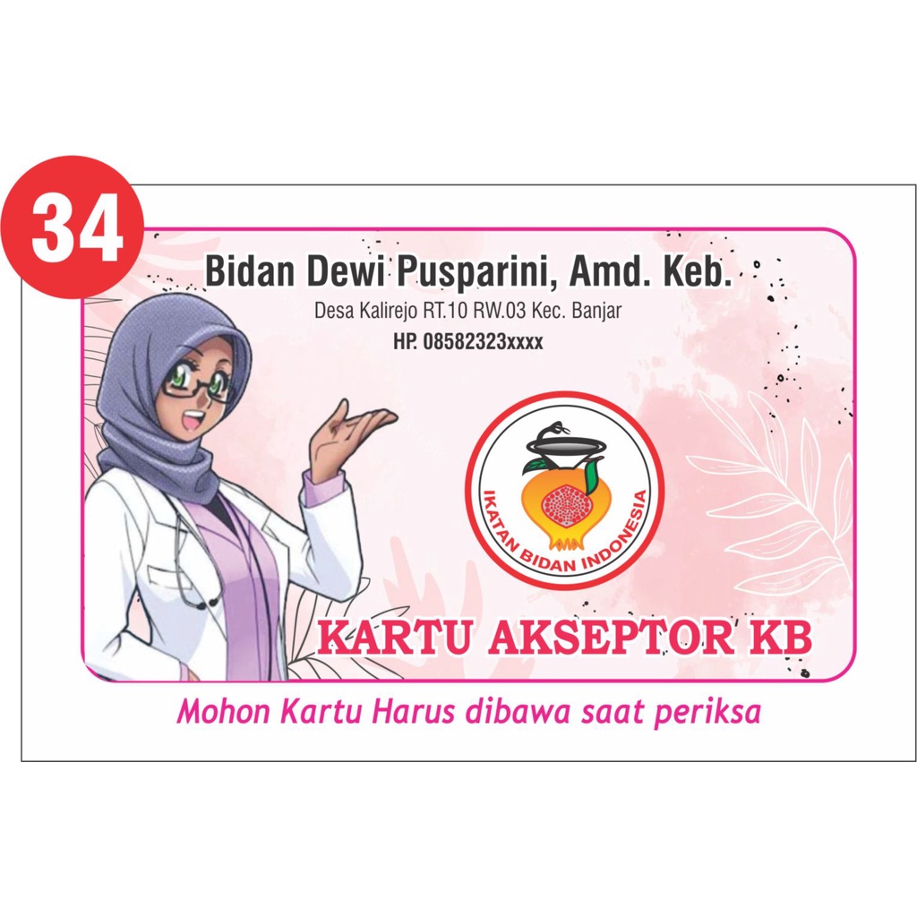 Jual Kartu Akseptor KB Lipat 3 , Kartu KB Lipat 3 (isi 100 lbr ...
