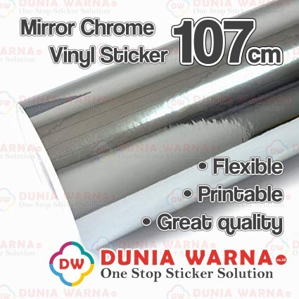 Jual [107] Sticker Vinyl Chrome Silver MIRROR Lentur Printable Wrap ...