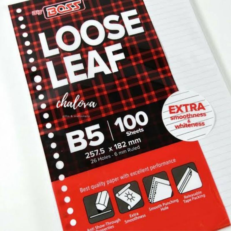 Jual [PAK] LOOSE LEAF BIG BOSS GARIS B5-100 PUTIH/KERTAS BINDER/ISI BINDER | Shopee Indonesia