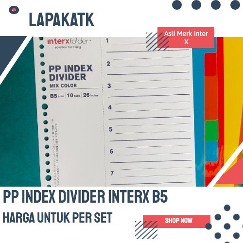 Jual INTERX Divider A5 10 TAB / Index A5 10 Warna Inter X + | Shopee Indonesia