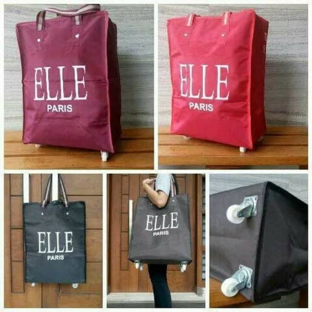 Jual Tas belanja jumbo trolley/shopping bag trolley ada 4 roda bisa ...