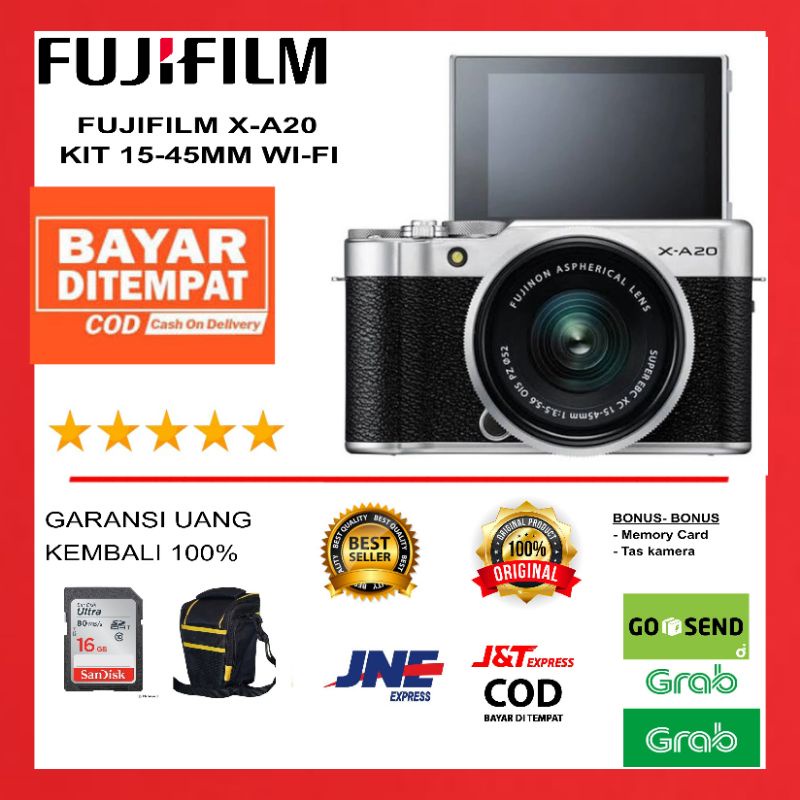 Jual Fujifilm X-A20 kit 15-45mm Wi-Fi dan touchscreen | Shopee Indonesia