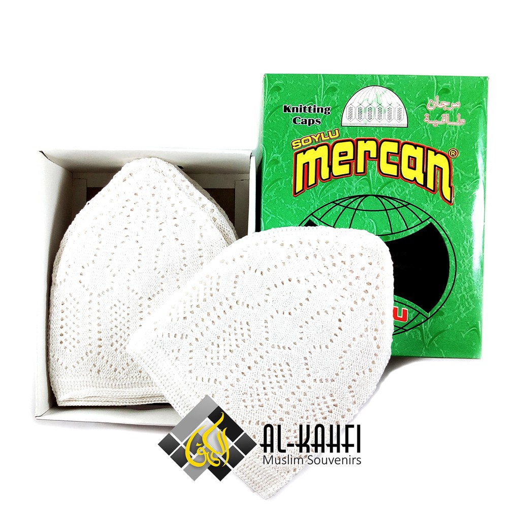 Jual 1 Box isi 12 Peci Rajut Polos Mercan Turki / Kopiah Haji Dewasa ...