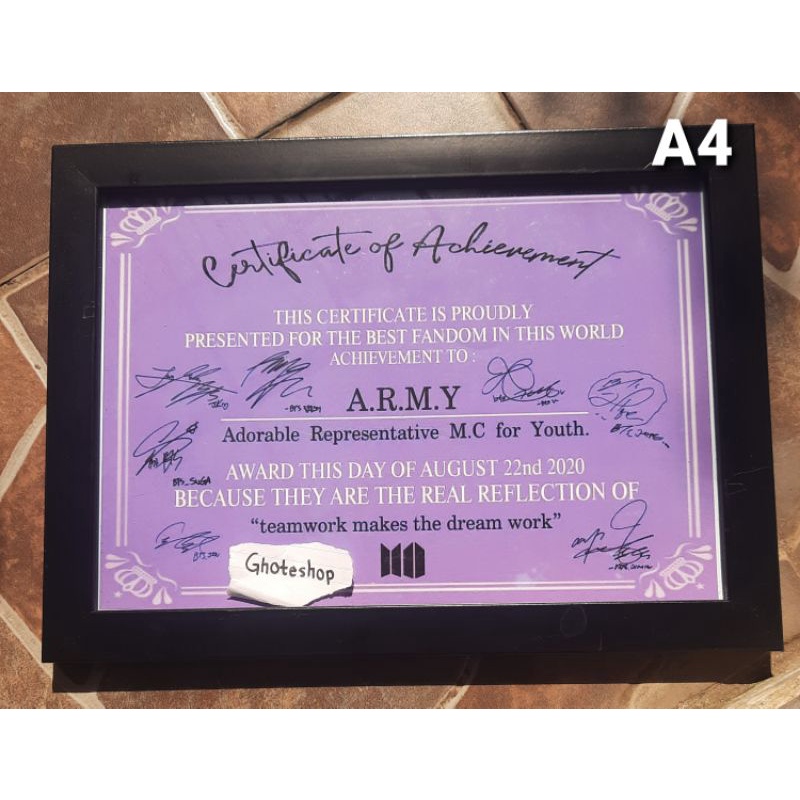 Jual SERTIFIKAT ARMY / BINGKAI + FREEBIES | Shopee Indonesia