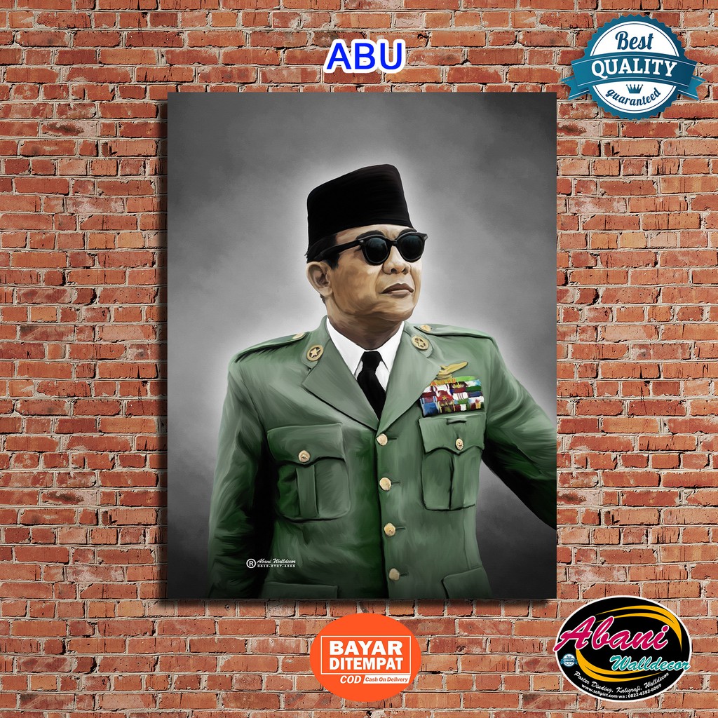 Jual Gambar Poster Tokoh Nasional Soekarno Foto Lukisan Digital IR ...