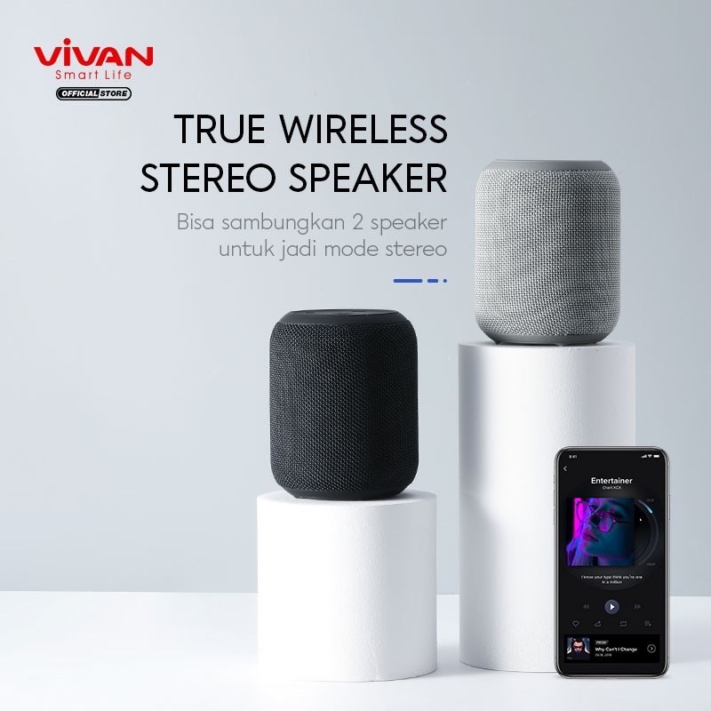 Jual VIVAN Speaker Bluetooth VS12 V5.0 Surround Sound 360° Waterproof ...